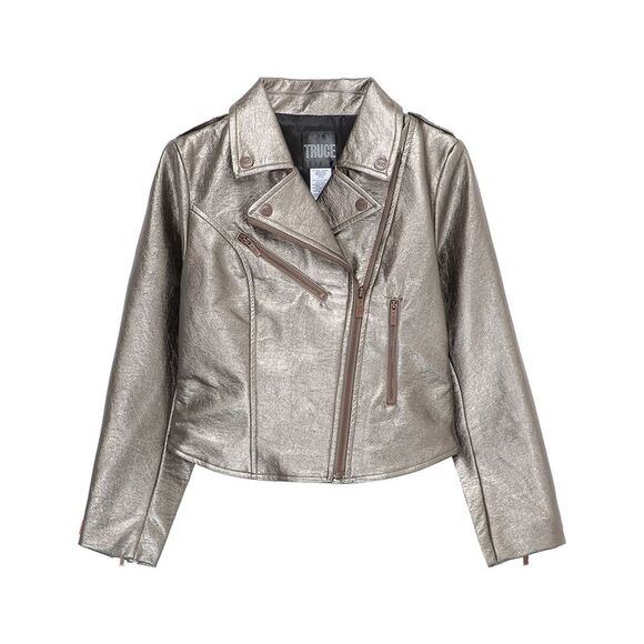 TRUCE | Jackets & Coats | Truce Metallic Moto Jacket | Poshmark